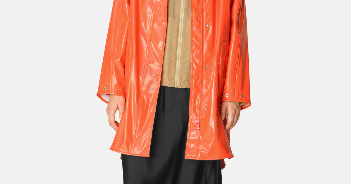 Long Raincoat - Hot Orange